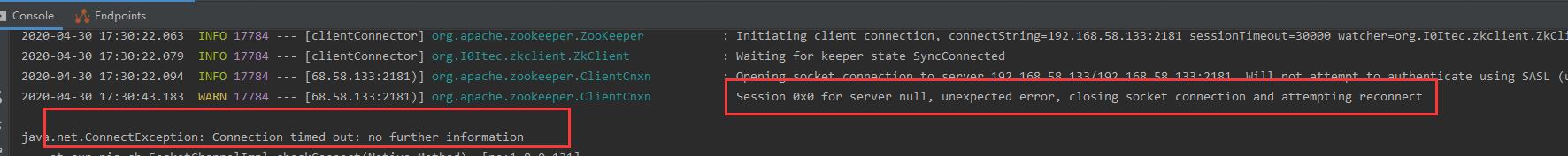 Session 0x0 For Server Null Unexpected Error Closing Socket Connection And Attempting