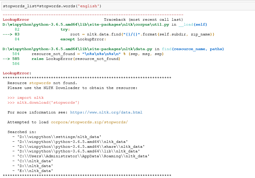如何解决Python包nltk中的LookupError错误-CSDN博客
