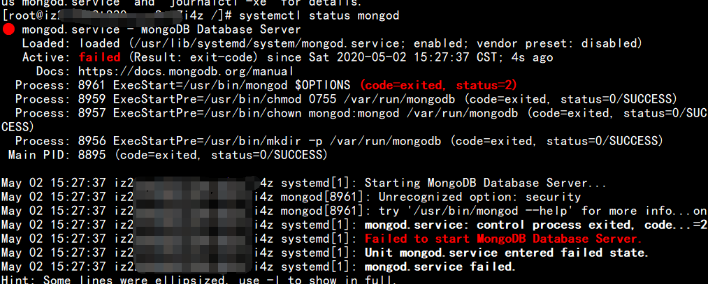 Systemctl启动Mongod失败_systemctl status mongod-CSDN博客
