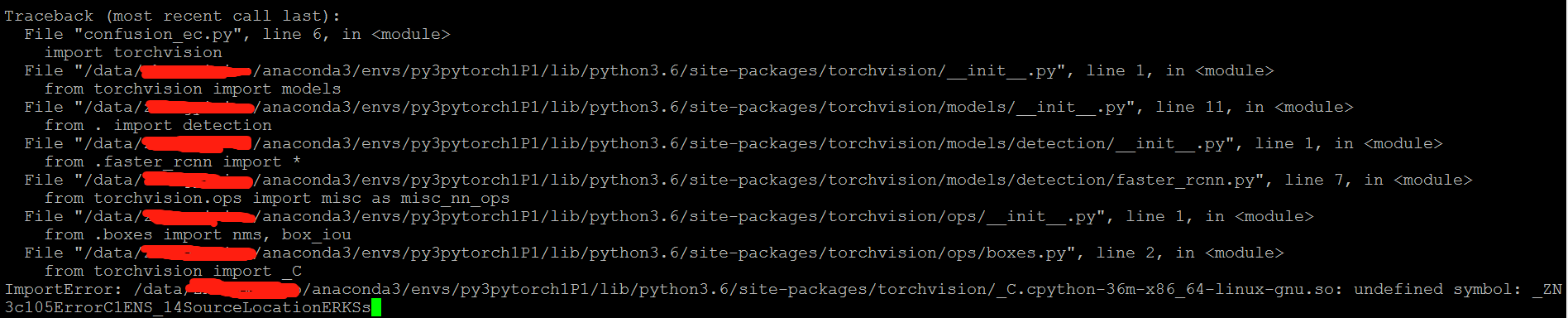Pytorch错误：ImportError：_ZN3c105ErrorC1ENS_14SourceLocationERKSs-CSDN博客