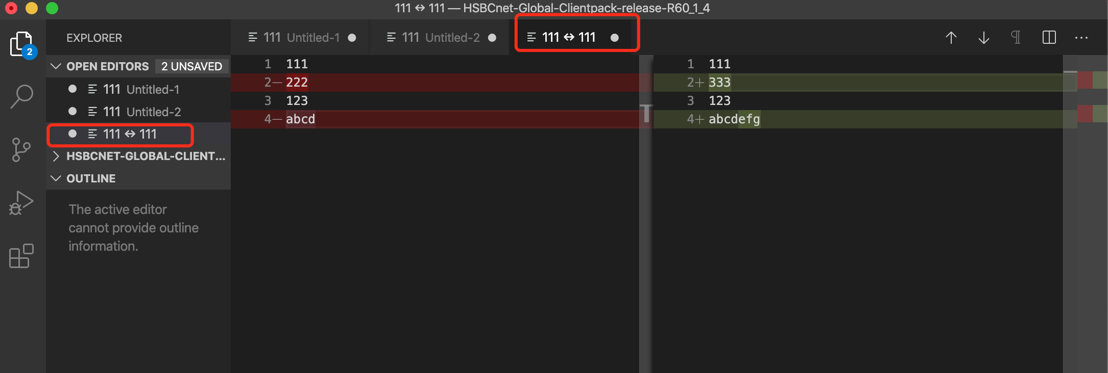 对比两个文件内容差异VS Visual Studio Code_两个vs文档找差异的软件-CSDN博客