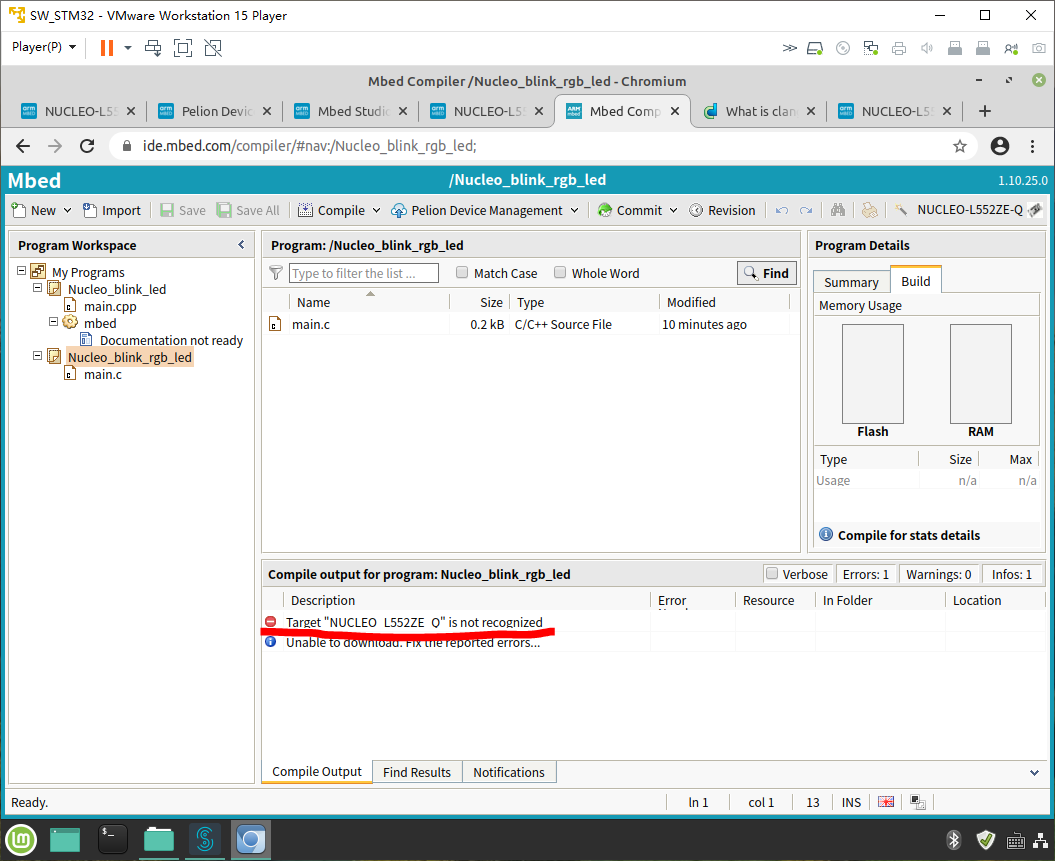 在 NUCLEO-L552ZE-Q 实验板进行 MBED 开发方式测试_nucleo-l552re-CSDN博客