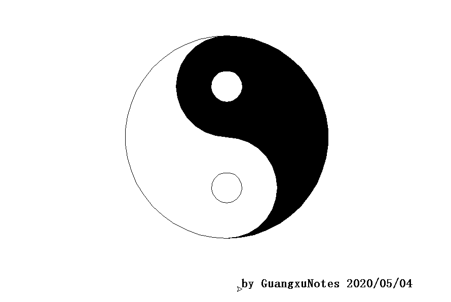 Use Turtle to draw Yin and Yang fish in Python (Xiaobai's learning ...