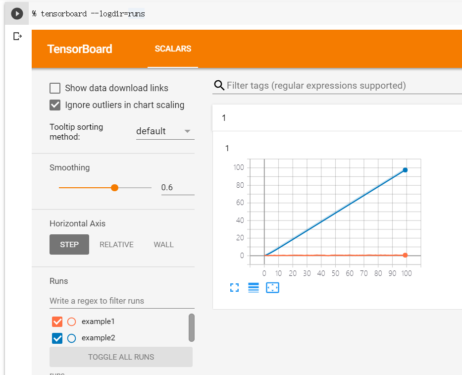 colab+pytorch+tensorboardx可视化多次调参结果运行在一张图表中,不能完整运行代码时传参_colab 多次运行 结果不 ...