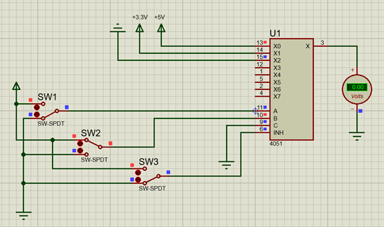 外设芯片学习之路_CD4051原理分析和仿真实验_cd4051典型应用电路图-CSDN博客