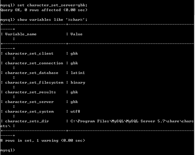 MYSQL使用命令将character_set_server默认字符集改为gbk_mysql修改字符集为gbk-CSDN博客