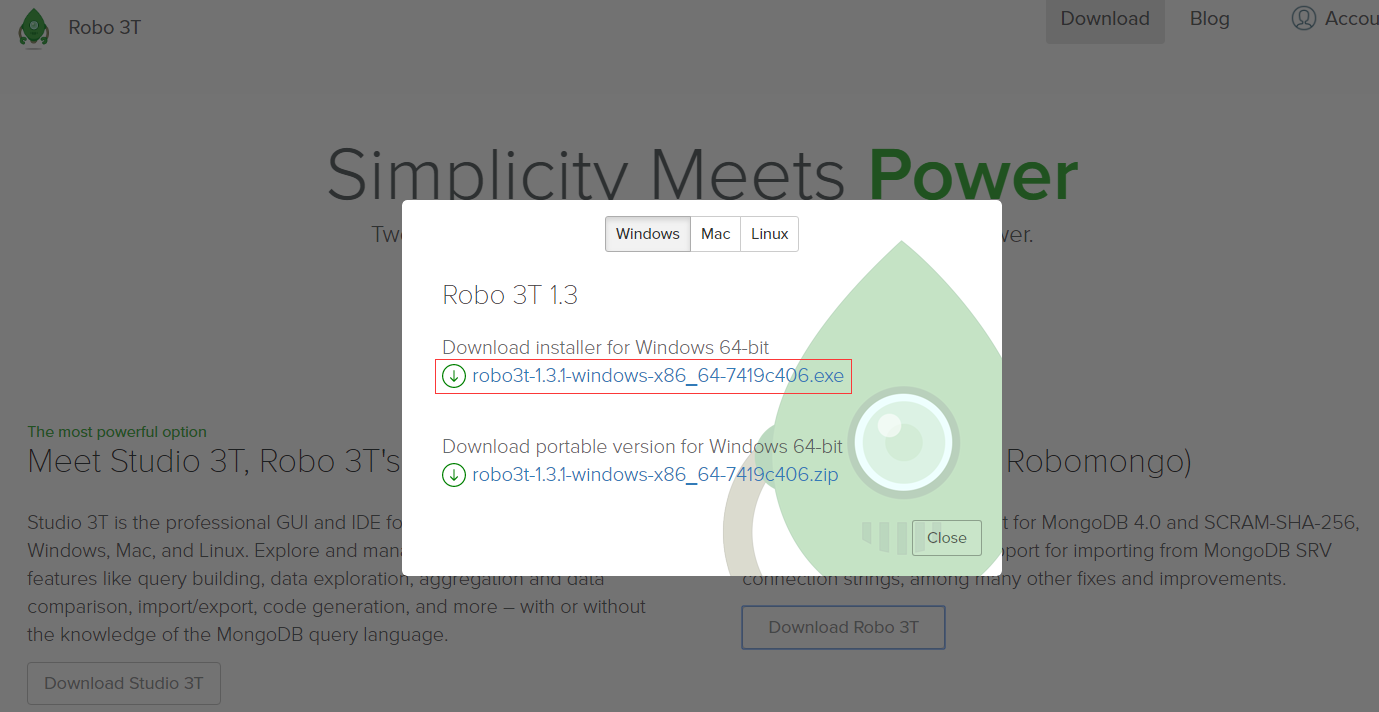 Windows系统下mongodb可视化工具robo 3t下载安装使用robo 3t 131 Csdn博客 