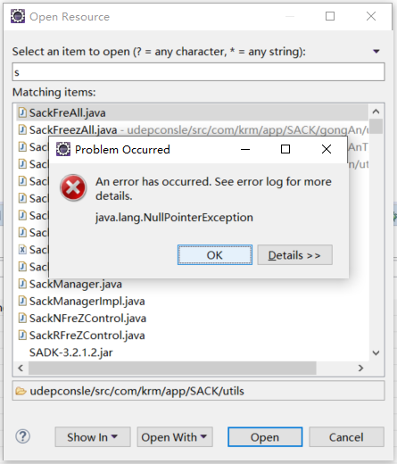 eclipse空指针异常并提示：Problems occurred when invoking code from plug-in: "org.eclipse.jface"-CSDN博客