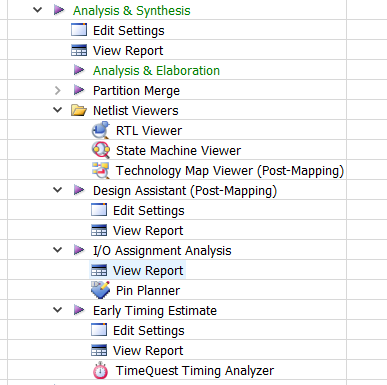 QUARTUS工具analysis&synthesis fitter assembler timequest timing analysis ...