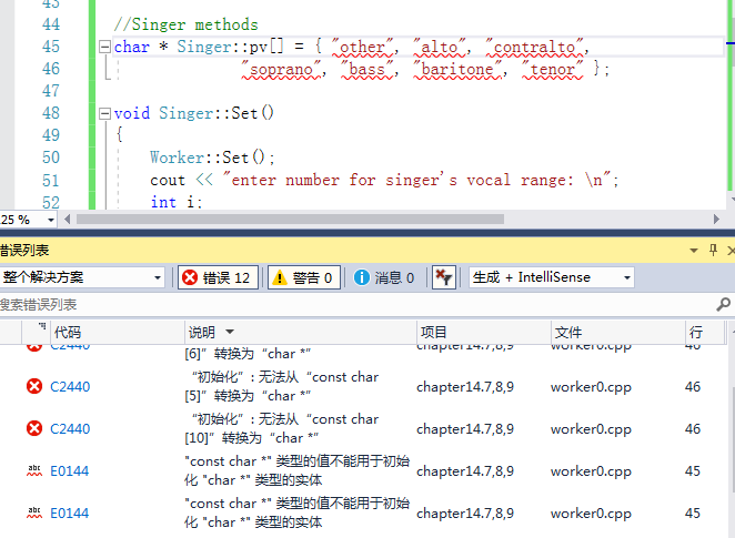 （1）c编译错误：c2440 无法从 Const Char 转换为 Char ，e0144 Const Char 类型的值不能用于初始化 Char 类型的实体