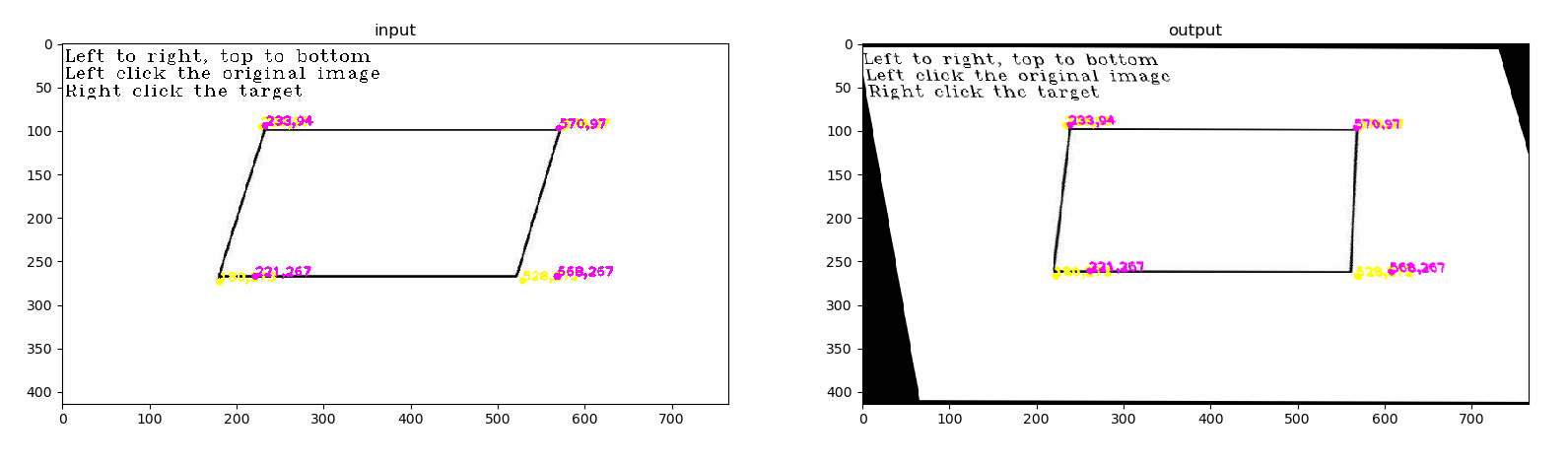 基于opencv的交互式-透视变换（perspective transformation）附代码 ...