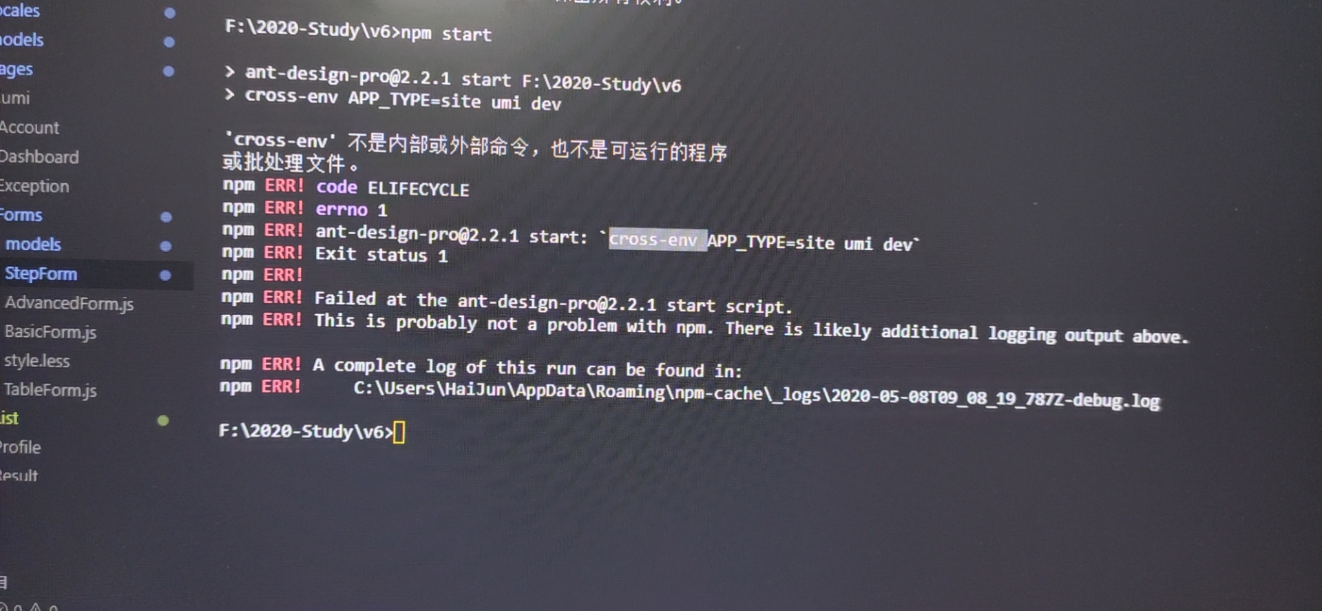 'cross-env' 不是内部或外部命令（记录脱坑）-CSDN博客