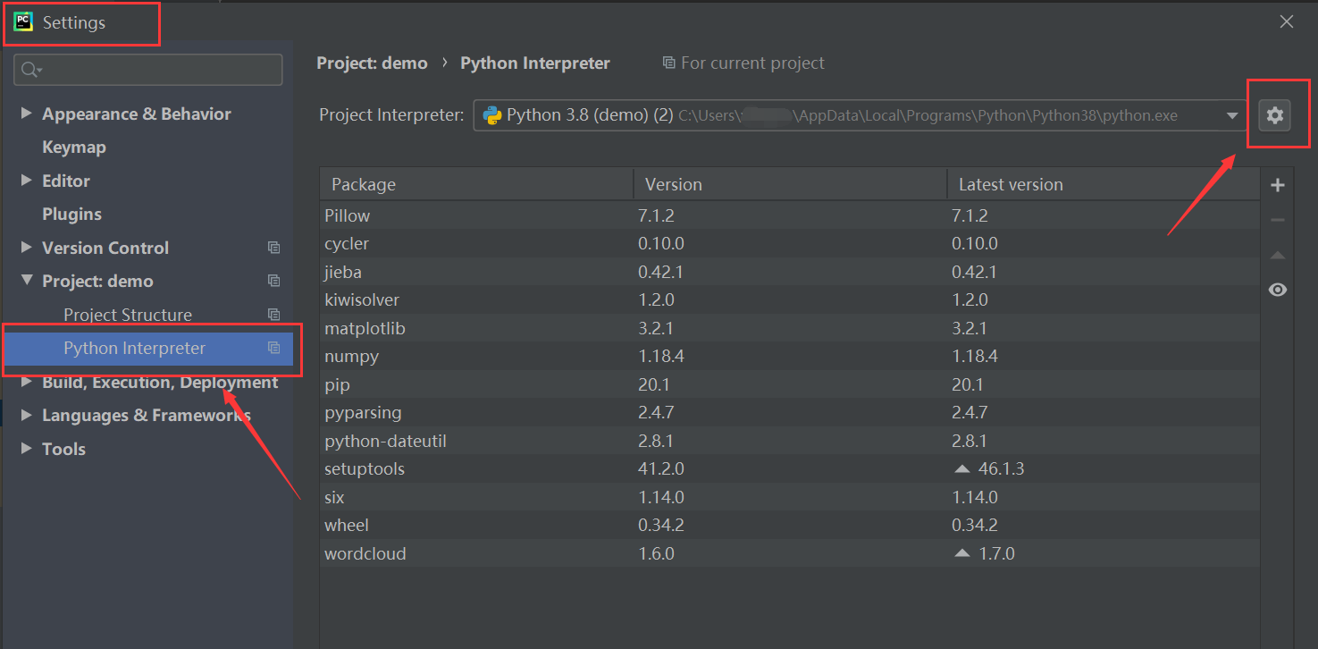 在cmd中安装好了wordcloud，但是Pycharm中找不到wordcloud的问题_检查python环境的路径设置,确保python解释器可以找到wordcloud库-CSDN博客
