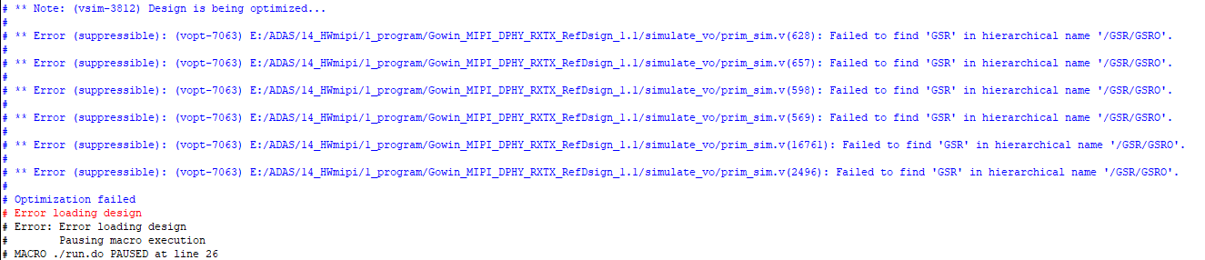 failed to find 'GSR' in hierarchical name '/GSR/GSR0'._failed to find 'gsr' in hierarchical name ...