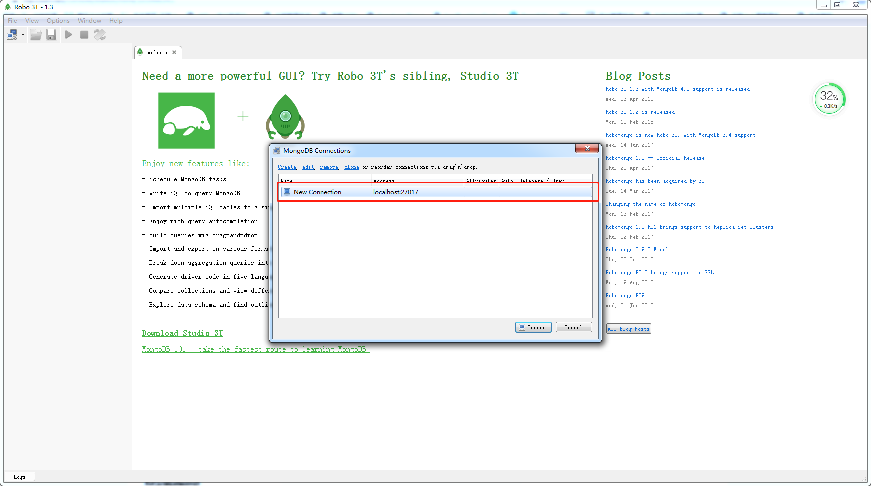 Windows系统下mongodb可视化工具Robo 3T下载安装使用_robo 3t 1.3.1-CSDN博客
