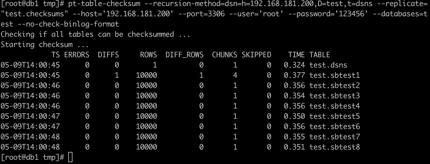 利用pt-table-checksum检查主从数据是否一致_pt工具检查主从数据-CSDN博客