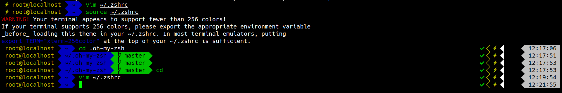 Centos7通过oh-my-zsh安装powerlevel9k和powerlevel10k_oh-my-zsh powerline10k ...