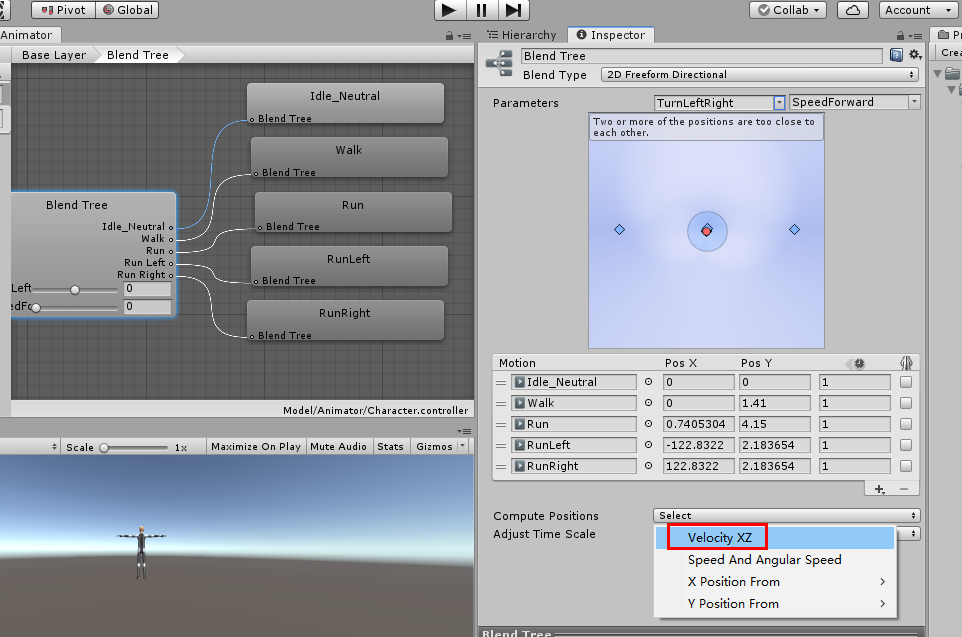 Unity Mecanim动画系统 之 动画混合树（Blend Trees）的简单使用_can't distribute the motions of 'blend tree'报错-CSDN博客