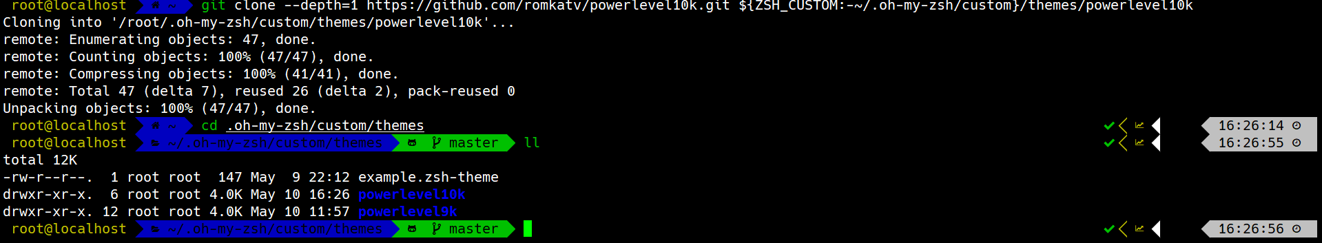 Centos7通过oh-my-zsh安装powerlevel9k和powerlevel10k_oh-my-zsh powerline10k ziti_小木树的博客-CSDN博客