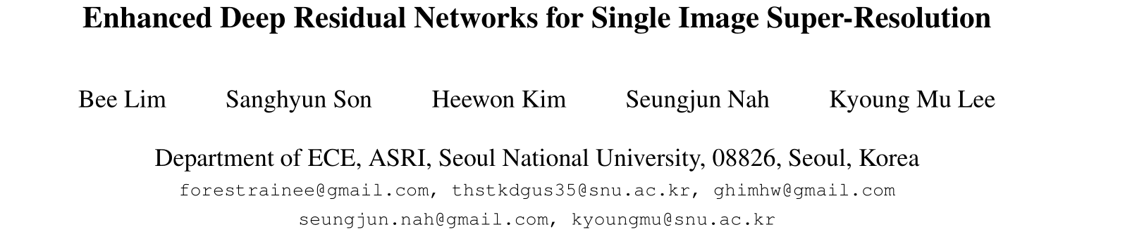 EDSR（Enhanced Deep Residual Networks for Single Image Super-Resolution）-CSDN博客