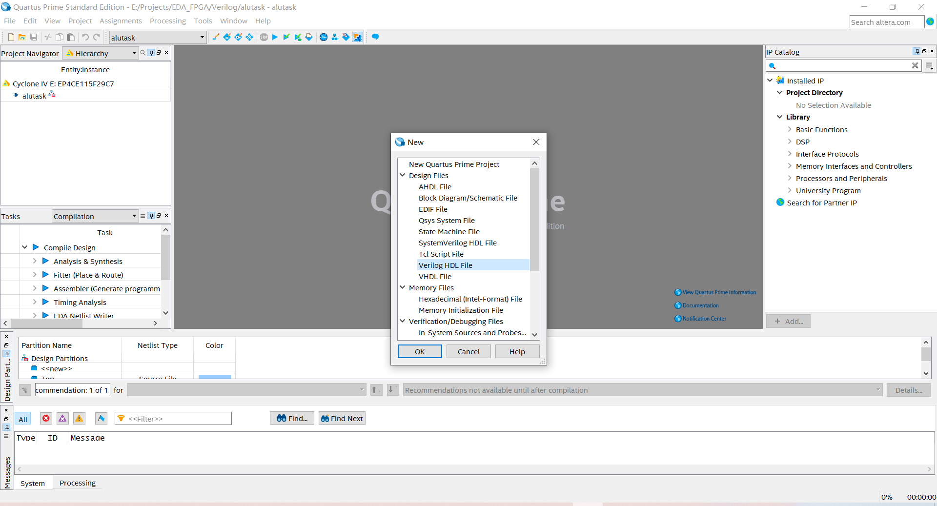 FPGA学习笔记Project基于Quartus Prime和ModelSim任务task的使用_quartus prime 固定tasks-CSDN博客