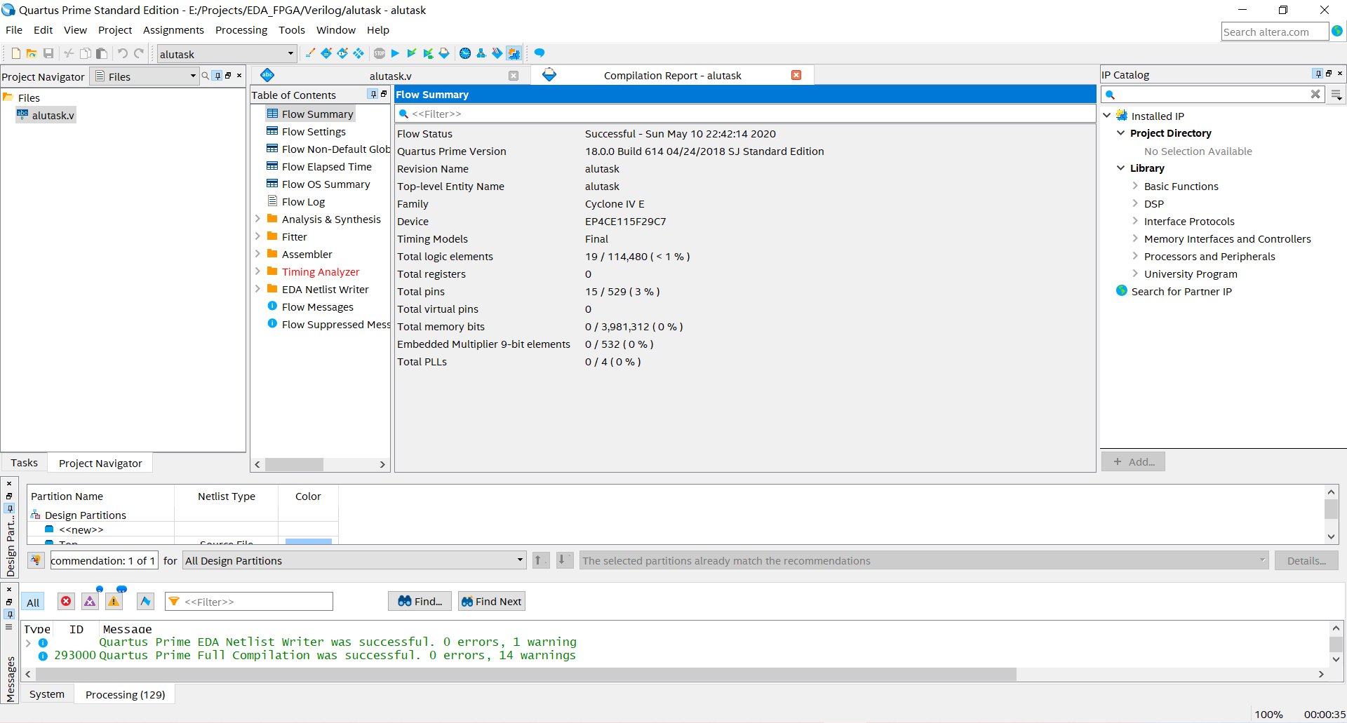 FPGA学习笔记Project基于Quartus Prime和ModelSim任务task的使用_quartus prime 固定tasks-CSDN博客