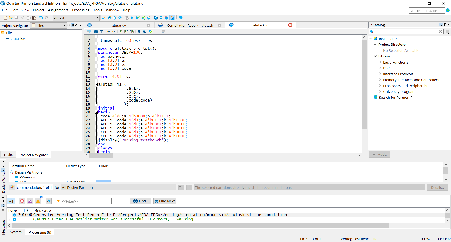 FPGA学习笔记Project基于Quartus Prime和ModelSim任务task的使用_quartus prime 固定tasks-CSDN博客