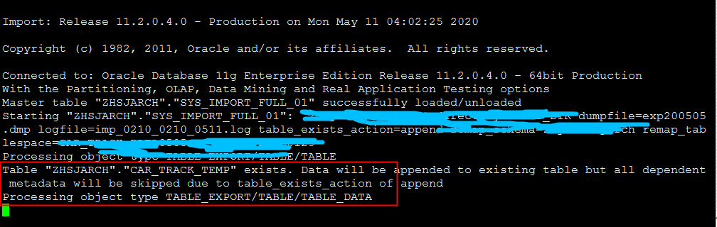 impdp导入数据没有反应,疑似卡住_impdp卡住不动-CSDN博客