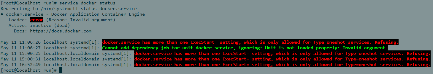 虚拟机重启之后docker无法启动，提示Loaded: error (Reason: Invalid argument)-CSDN博客