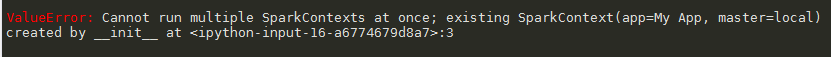 【PySpark】启动SparkContext报错--Cannot run multiple SparkContexts at once; existing SparkContext ...