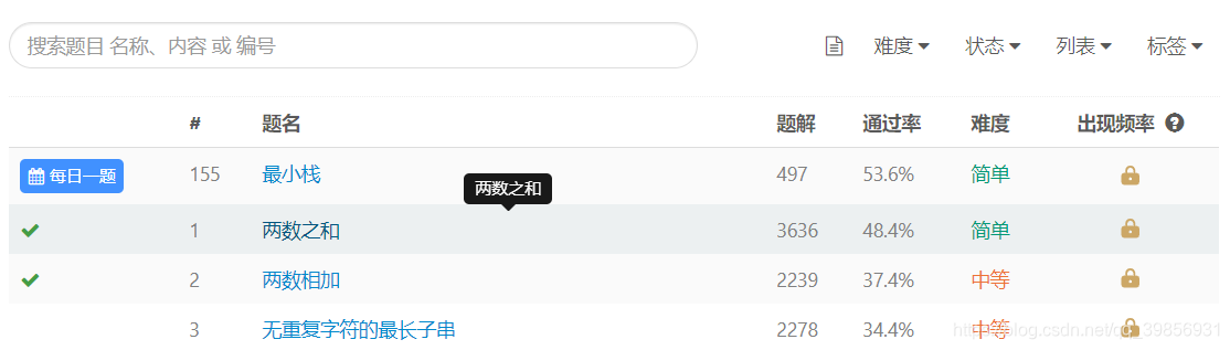 如何查看已解决的leetcode题目列表力扣怎么看自己做过的题目 Csdn博客