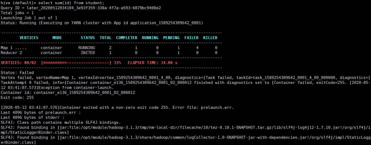 hive on tez执行任务报错，did not succeed due to VERTEX_FAILURE_tez的task报参数异常-CSDN博客