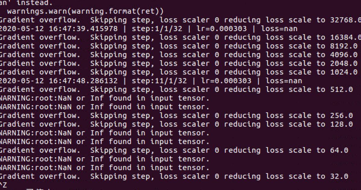 Apex使用教程 与 梯度爆炸问题： Gradient overflow. Skipping step, loss scaler 0 reducing loss scale to 131072 ...