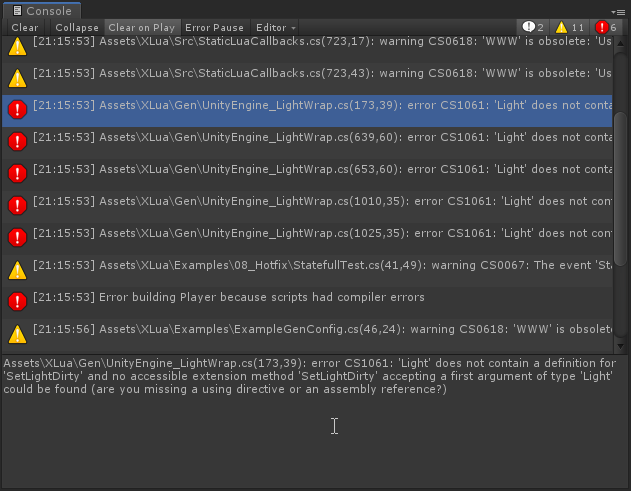 Xlua 问题踩坑light Does Not Contain A Definition For Setlight Csdn博客 