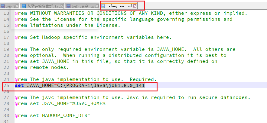JAVA_HOME is incorrectly set. Please update C:\hadoop\conf\hadoop-env ...