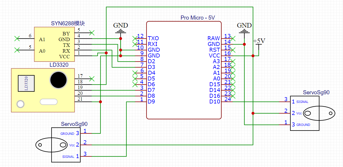 Arduino Pro Micro与LD3320语音识别和SYN6288语音合成的PCB_arduino pro micro原理图-CSDN博客