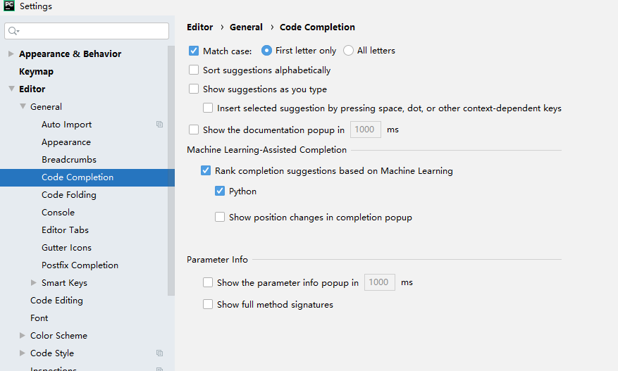 Turn off automatic completion and parameter prompts - Programmer Sought