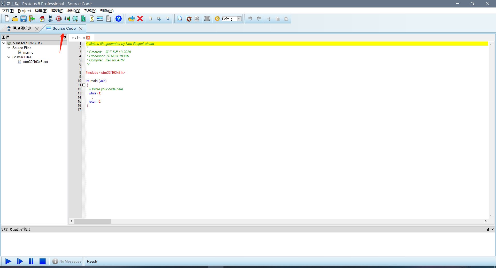 Proteus编写STM32F1 LED例程_stm32f1+proteus-CSDN博客