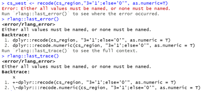 R语言 car包recode（）函数被dplyr包里的同名recode（）函数覆盖导致出错_r语言recode函数-CSDN博客