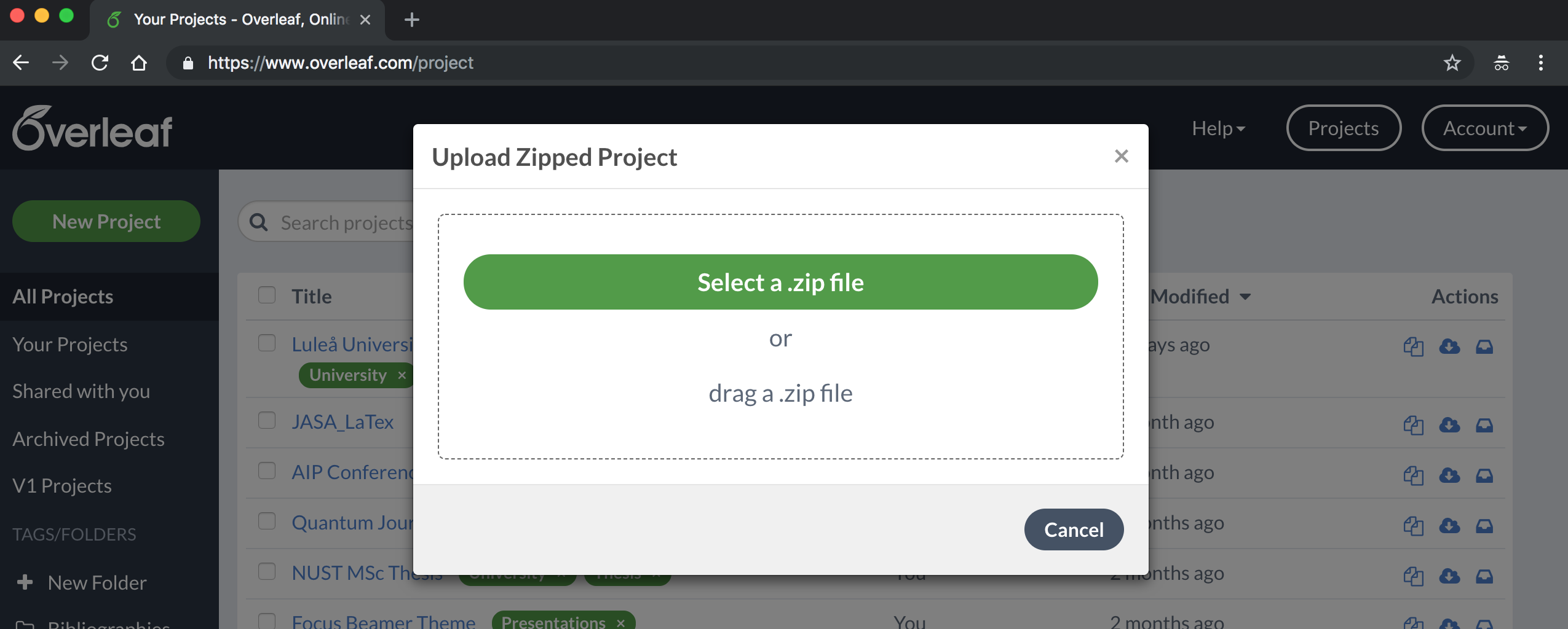 [翻译] 在 Overleaf 中上传项目 - 程序员大本营