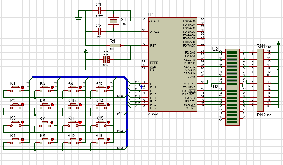 4x4矩阵按键控制led_4×4键盘矩阵控制条形led显示-CSDN博客