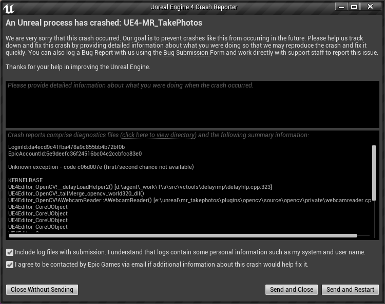 UE4使用openCV库启动编辑器报错_error: vcu decoder is not ready-CSDN博客