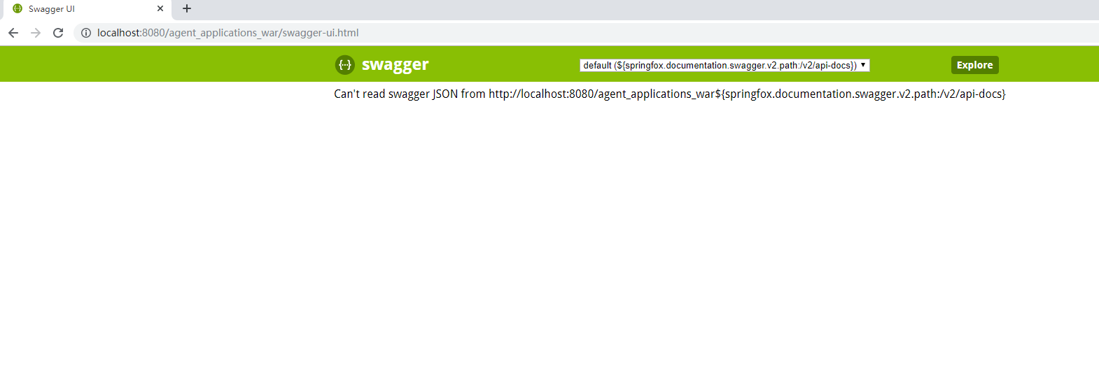 SpringMvc Swagger2集成失败：${springfox.documentation.swagger.v2.path:/v2/api-docs}_swagger2 api-docs ...