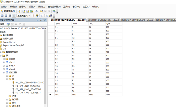 Sqlserver数据库实验——实验2 创建数据库和数据表 Create Table Spj093 Sno Char 4 Pno Char 4 Jn Csdn博客