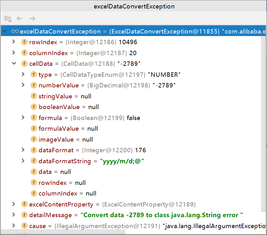 Easyexcel 处理exceldataconvertexception异常 获取异常的数据行列值等信息 Com Alibaba Excel