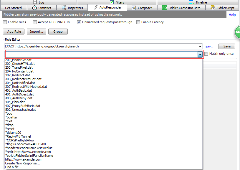 使用Fiddler AutoResponder 自动回复响应_unmatched requests passthrough-CSDN博客