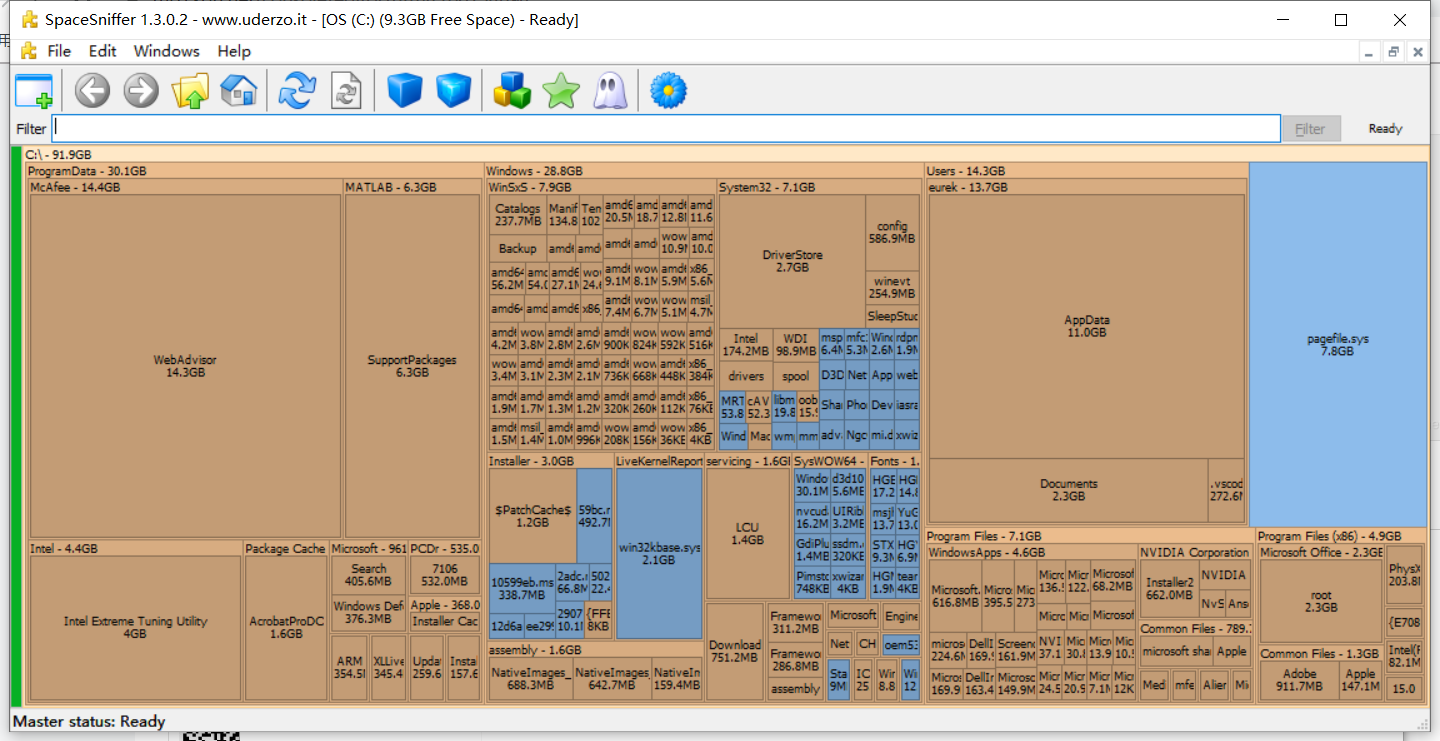 WIN10 C盘已用空间远超所有文件实际大小的问题_c盘容量大于各个文件夹总和-CSDN博客