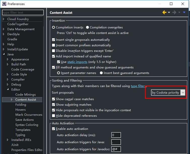 关于eclipse的代码提示Content Assist_eclipse content assitent beg cast-CSDN博客
