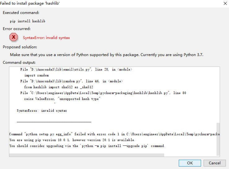 pycharm中无法安装hashlib_pip找不到hashlib-CSDN博客